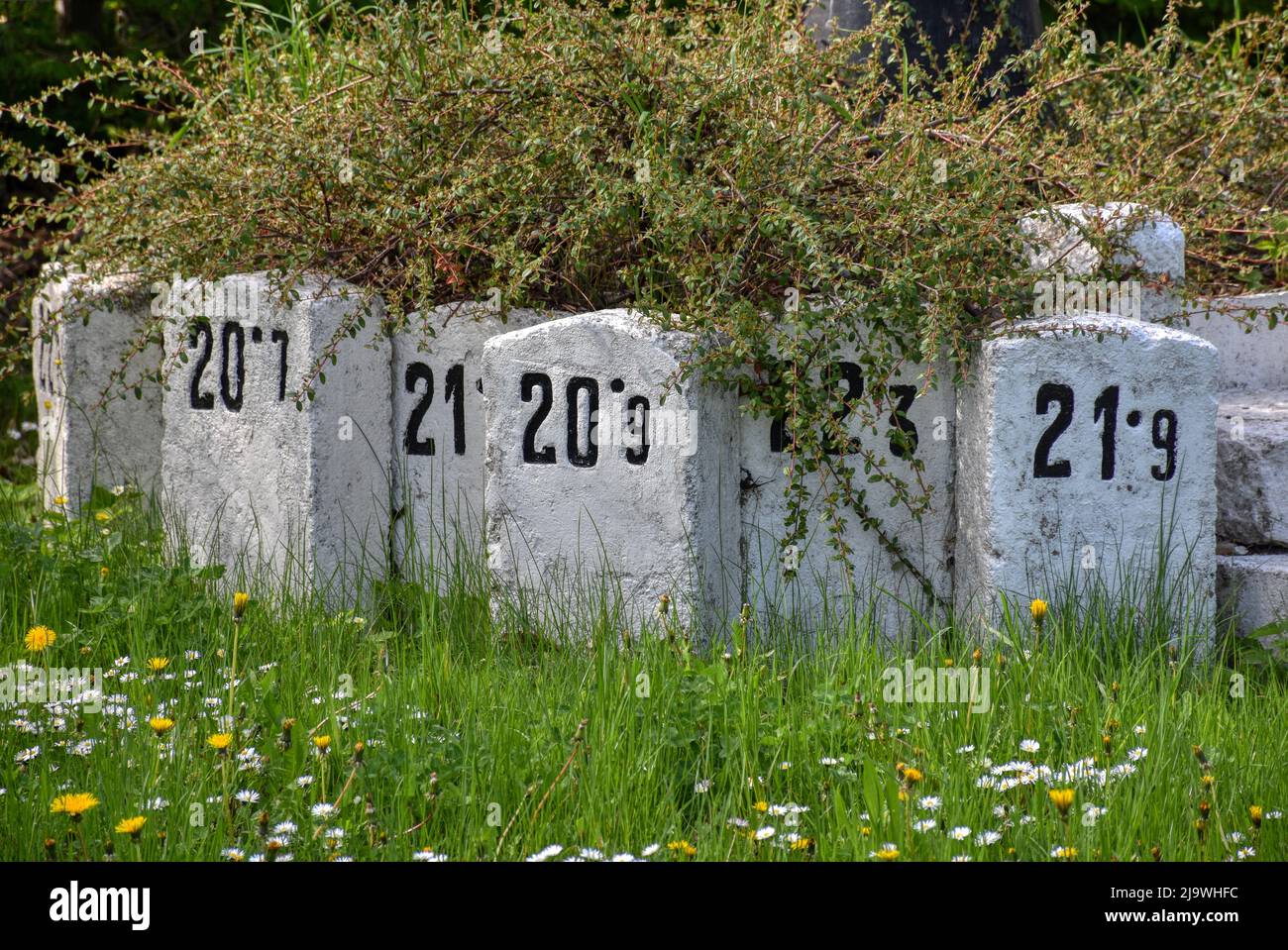 Steyrtalbahn, Kilometerstein, Bahnhof, Grünburg, Kilometersteine ...