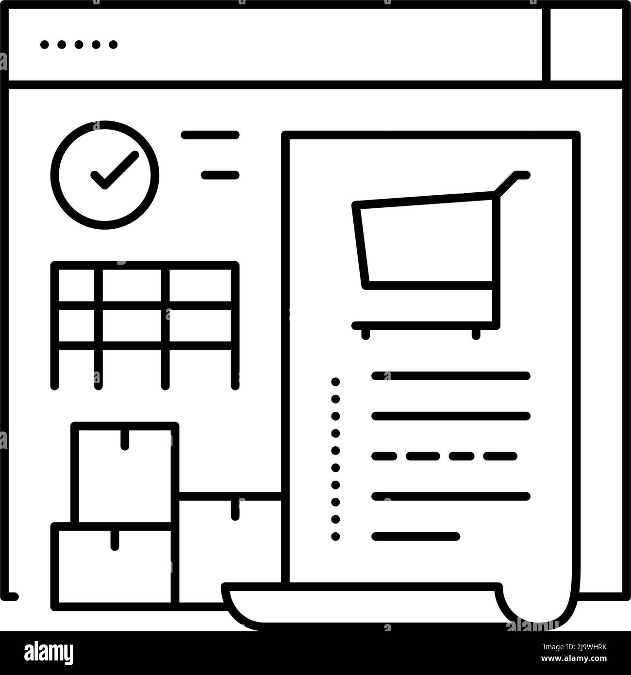 purchase order report line icon vector illustration Stock Vector Image ...