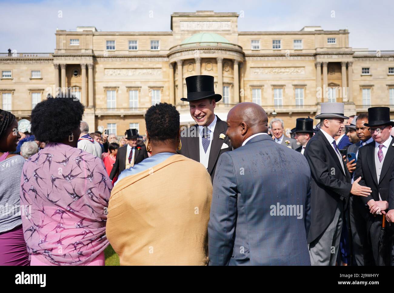 The Duke of Cambridge talking to guests during a Royal Garden Party at ...