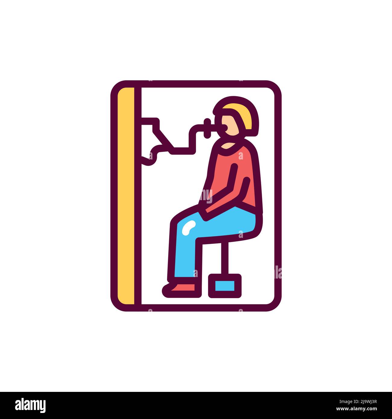 Functional pulmonary test color line icon. Isolated vector element ...