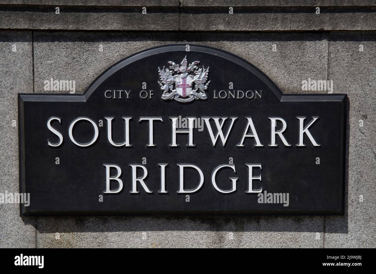 Southwark Bridge Nameplate London Stock Photo - Alamy