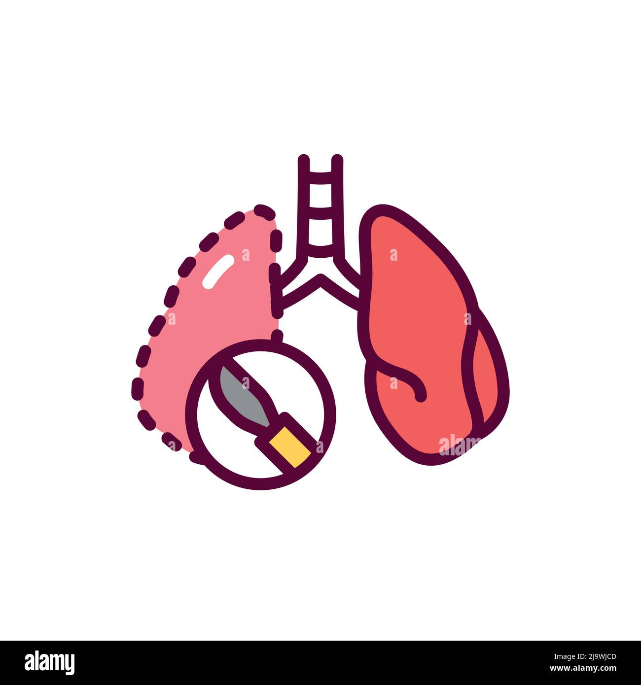 Resection of the lungs color line icon. Isolated vector element ...