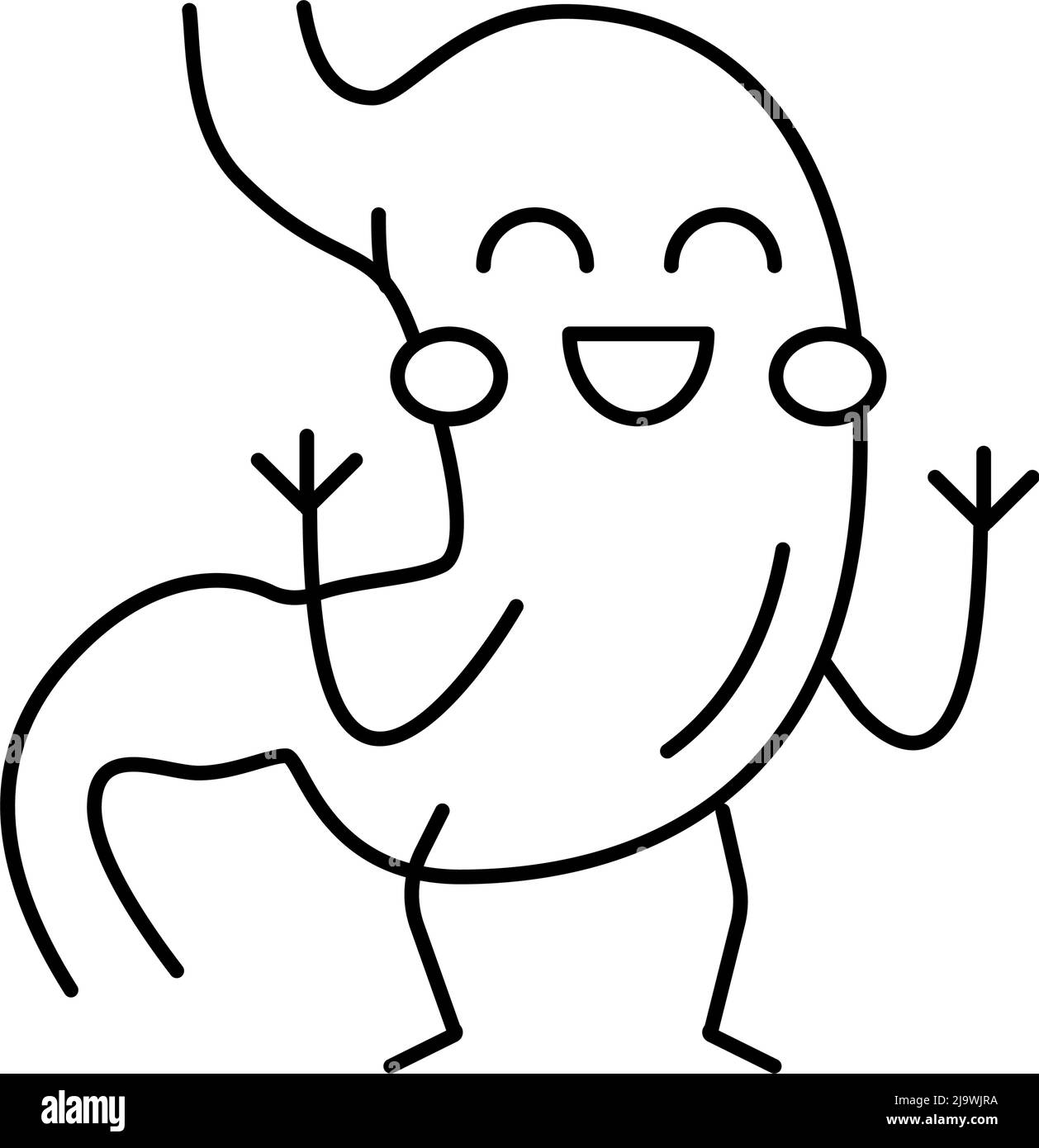 stomach child health line icon vector illustration Stock Vector Image ...