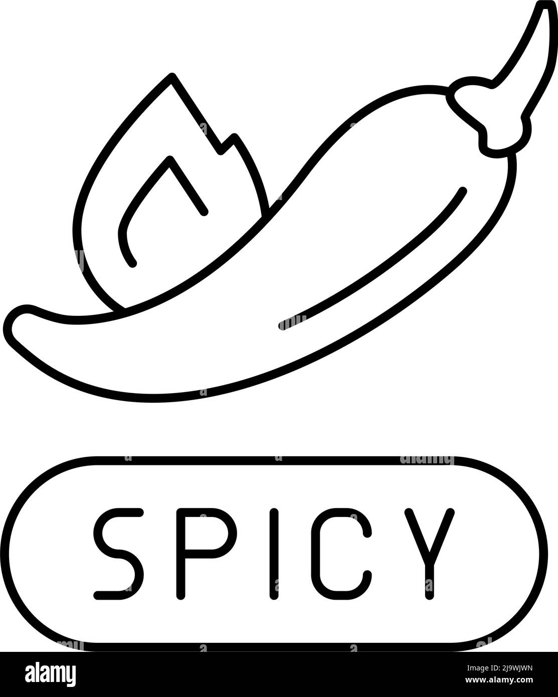spicy level spicy line icon vector illustration Stock Vector Image ...