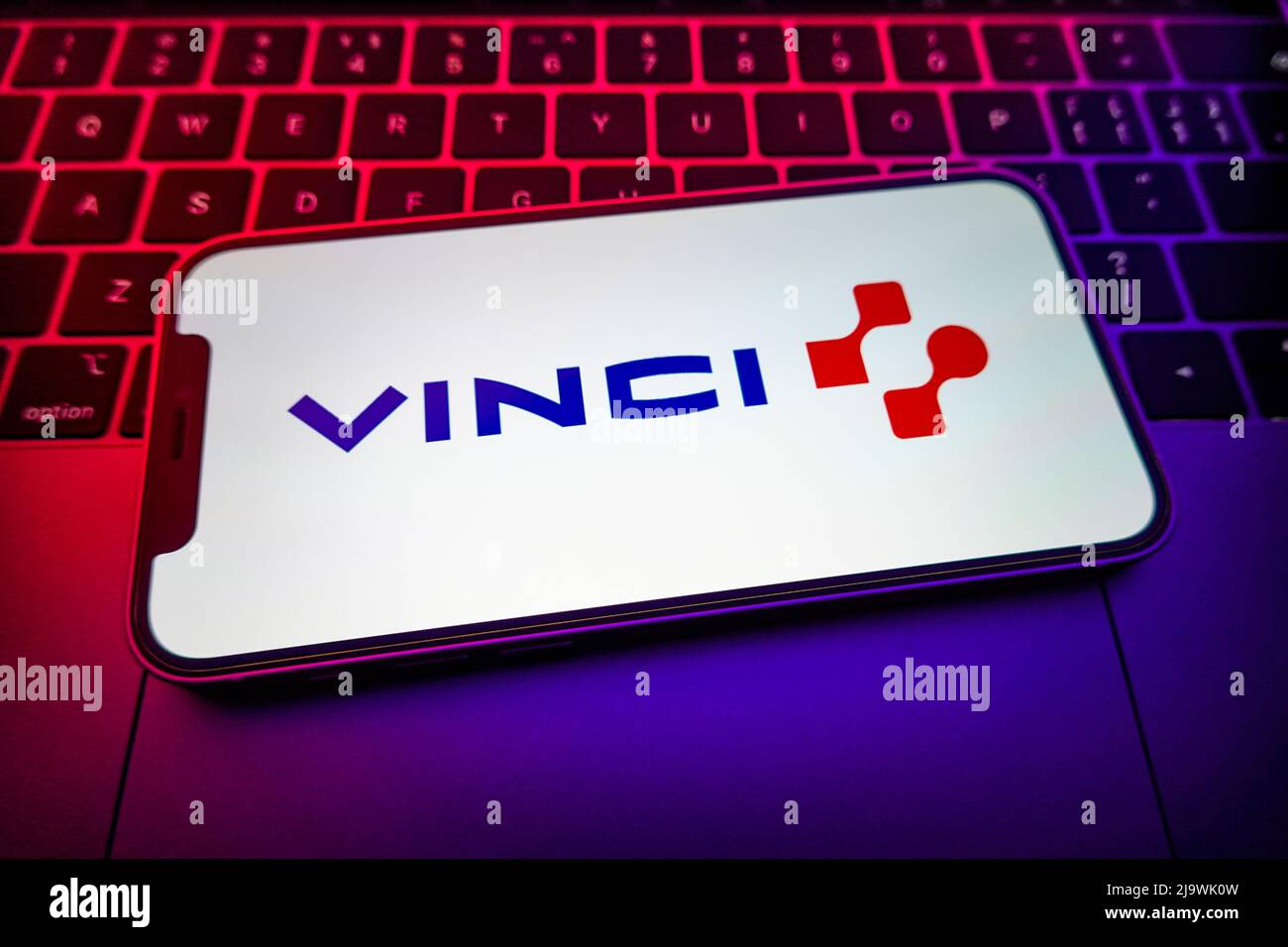 In this photo illustration, a Vinci Group logo is displayed on the ...