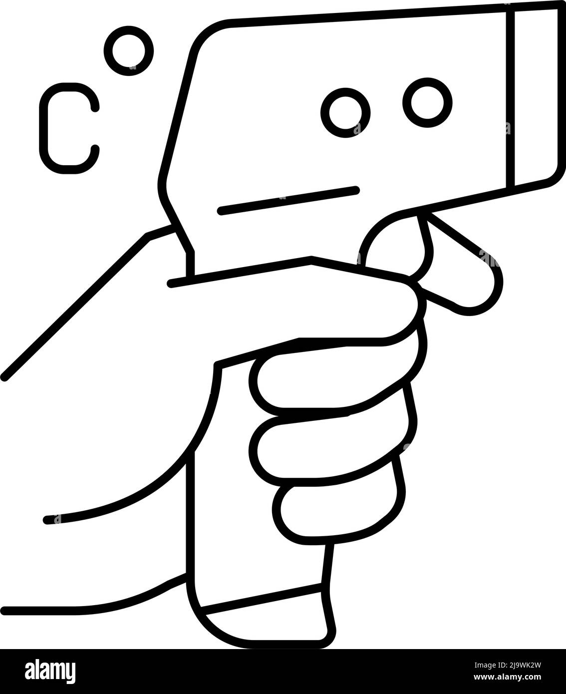 Thermometer contactless line icon Stock Vector Images - Alamy