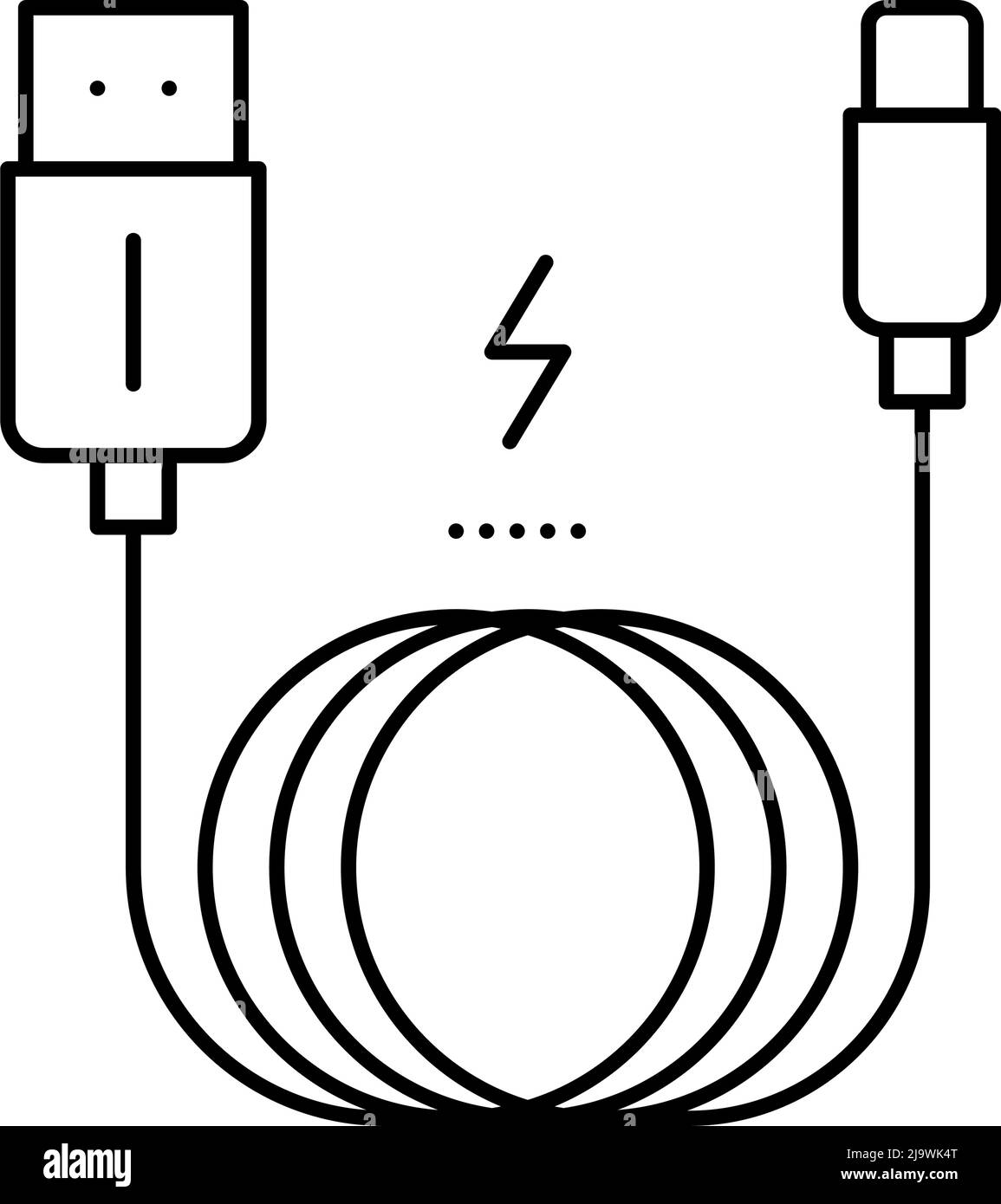 charging cable line icon vector illustration Stock Vector Image & Art ...