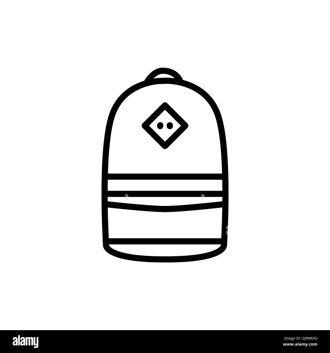 Backpack line color icon. Isolated vector element. Outline pictogram ...