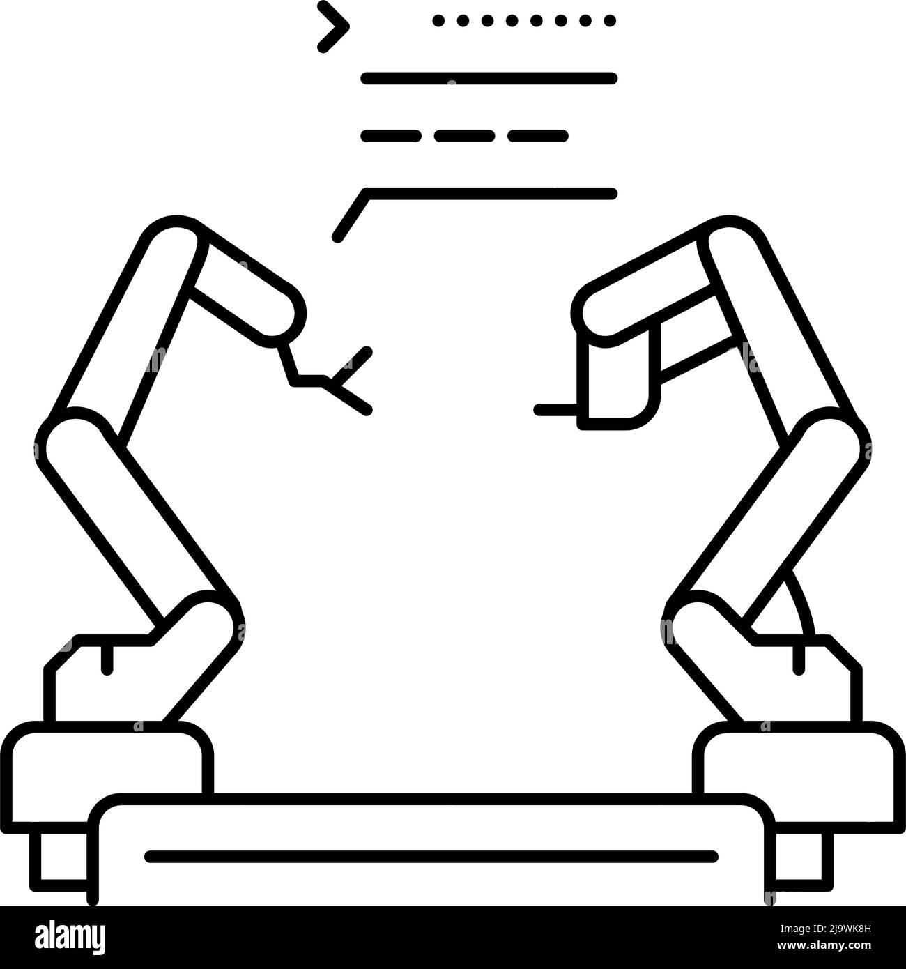 pre-programmed robot line icon vector illustration Stock Vector Image ...