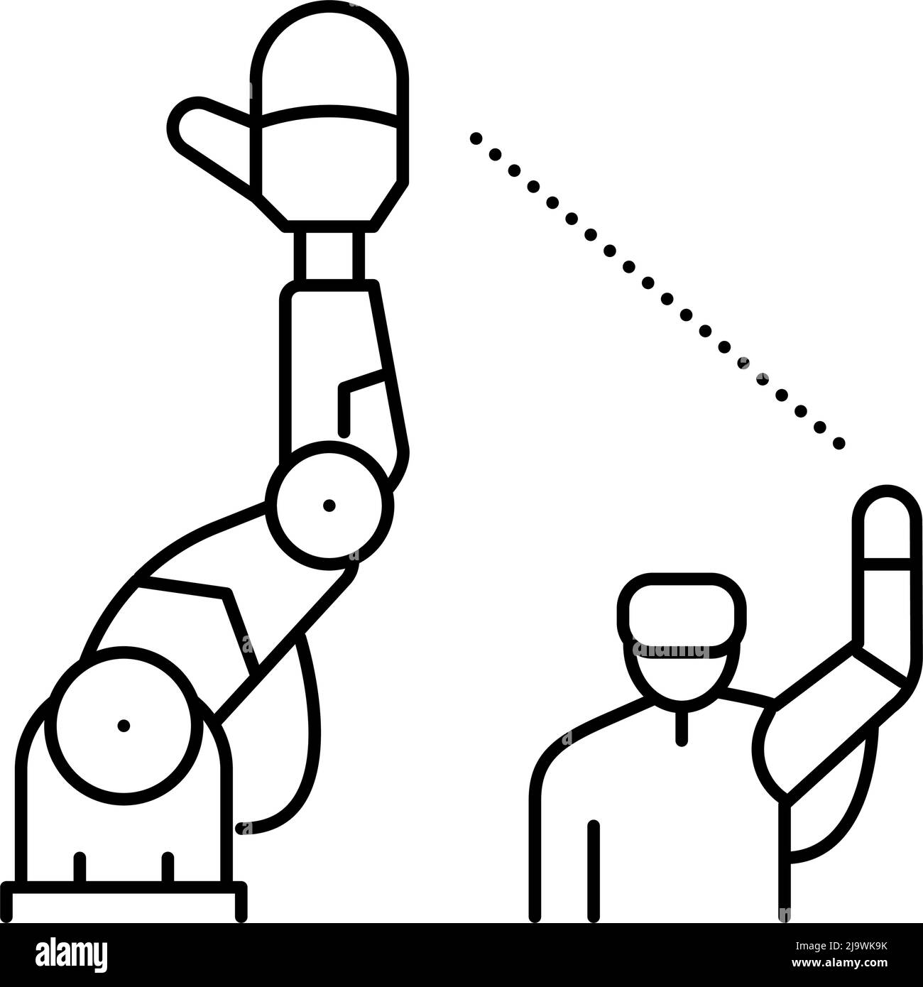 teleoperated robot line icon vector illustration Stock Vector Image ...