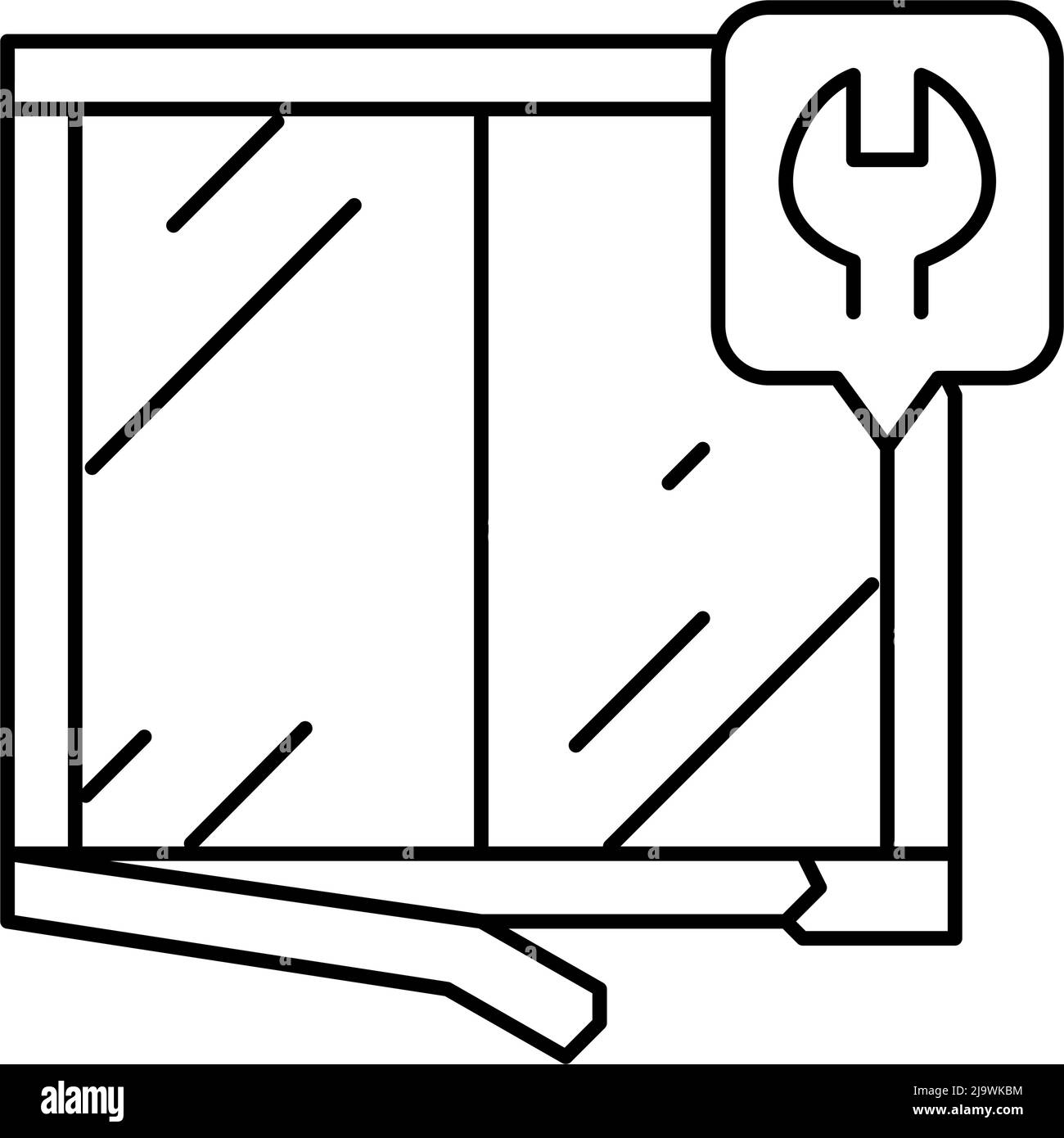 window frame repair line icon vector illustration Stock Vector Image ...