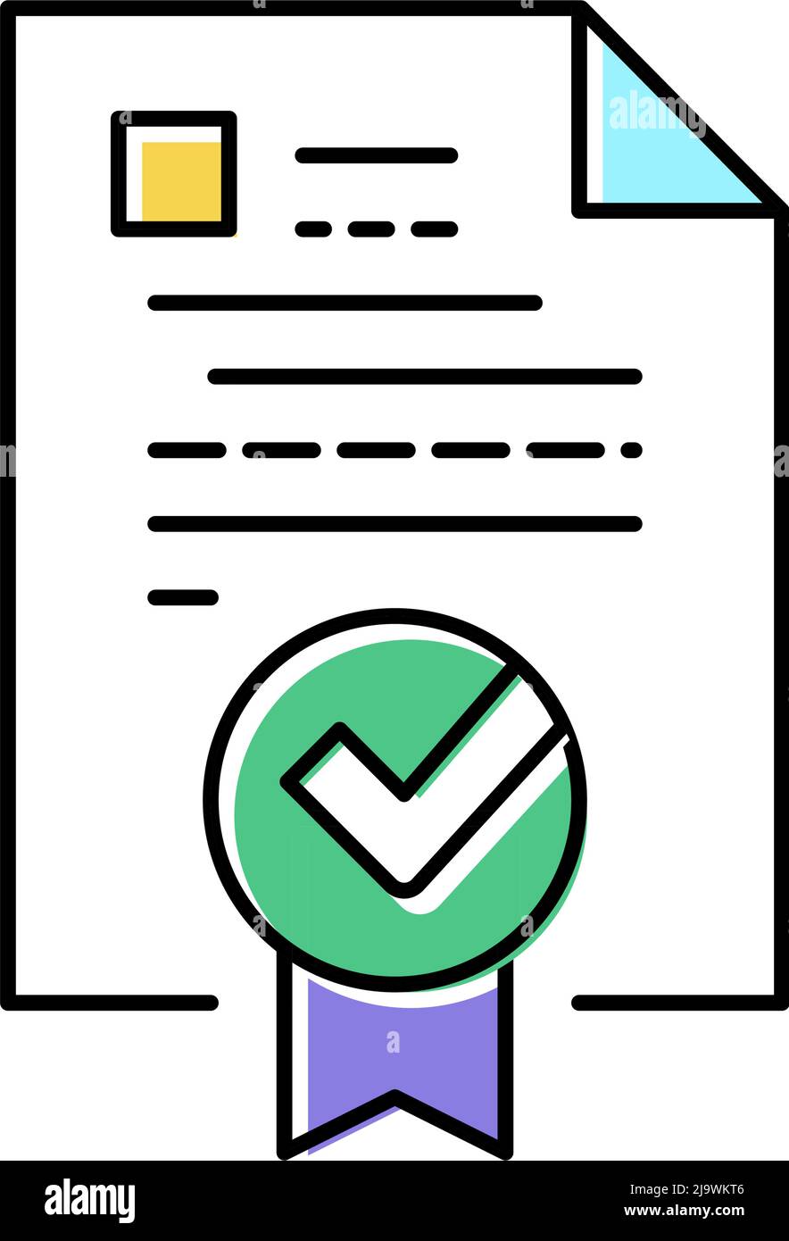 document quality color icon vector illustration Stock Vector Image ...