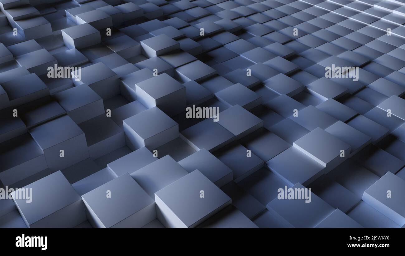 Waves of cubes. Computer generated 3d render Stock Photo - Alamy