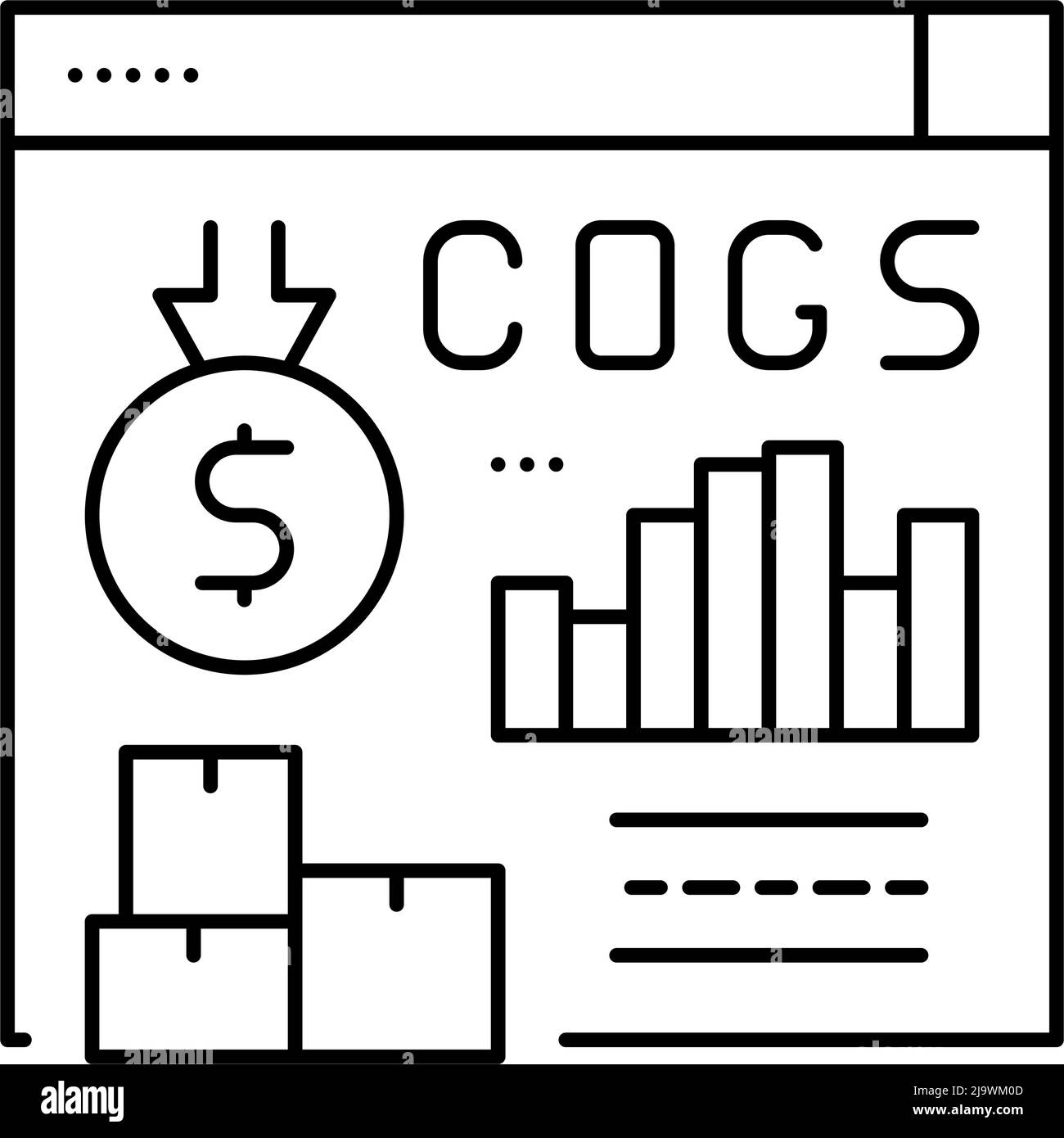 cost of goods sold cogs report line icon vector illustration Stock ...