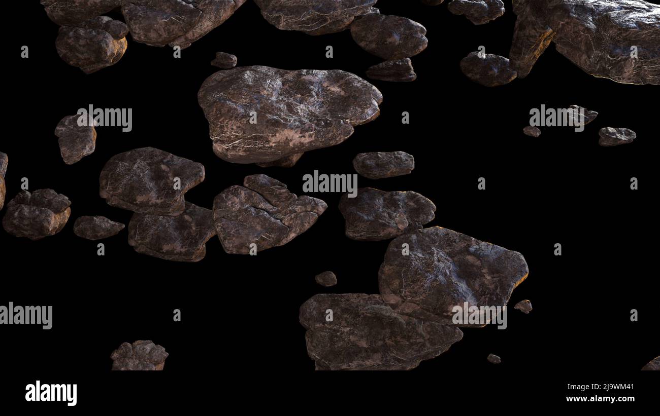 Space asteroids. Computer generated 3d render Stock Photo - Alamy
