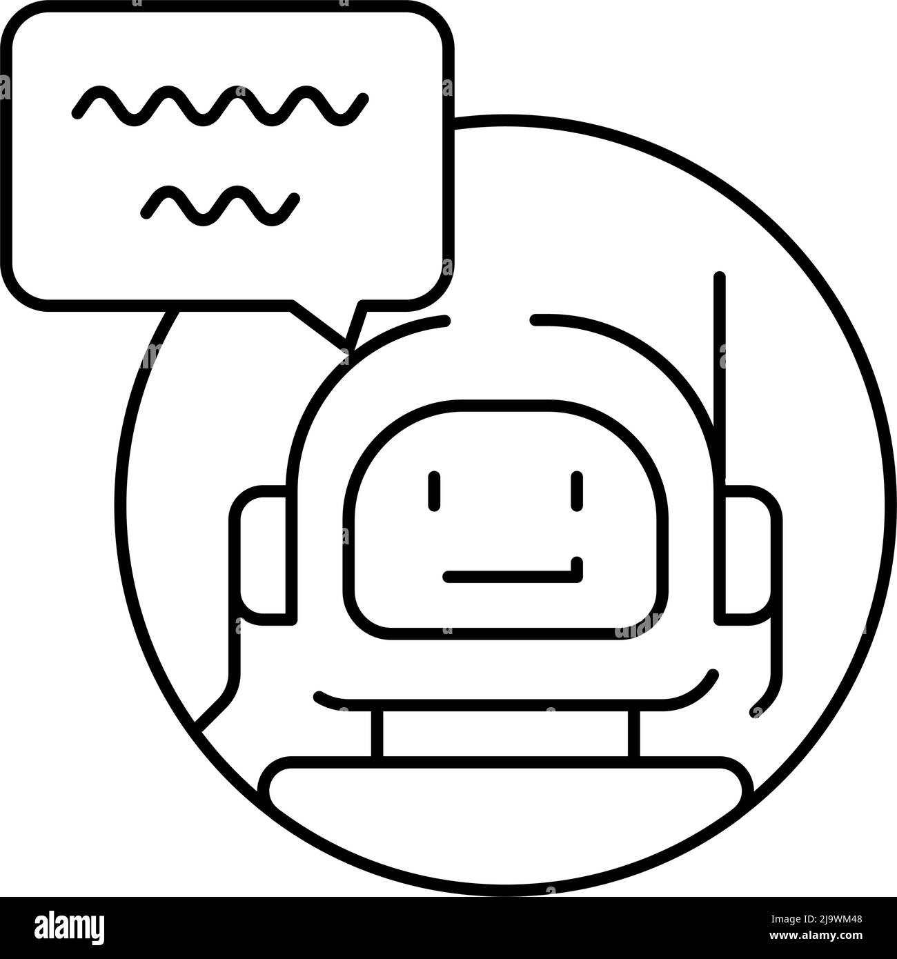 chatbot robot line icon vector illustration Stock Vector Image & Art ...