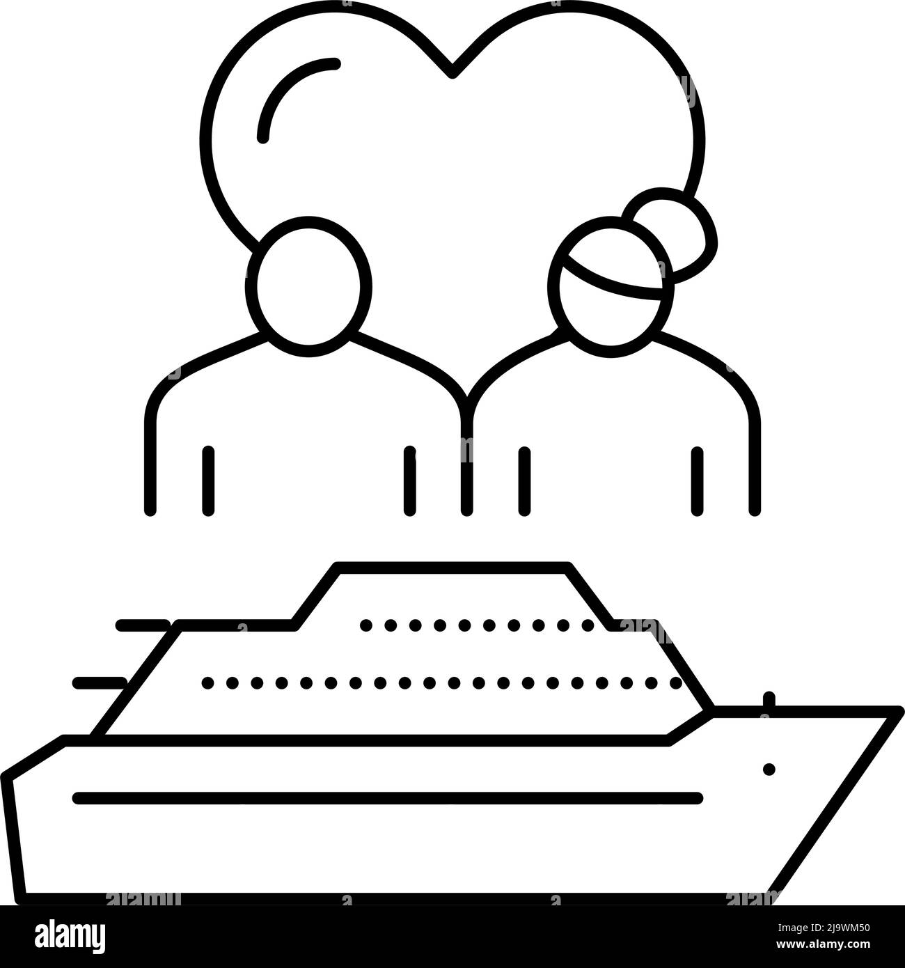 cruise for two line icon vector illustration Stock Vector Image & Art ...