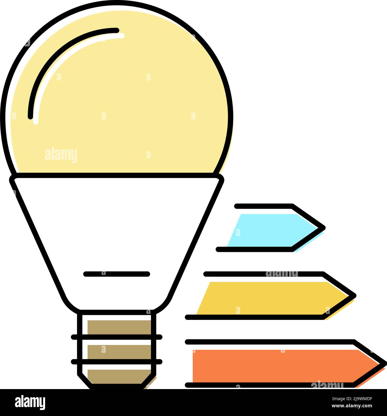 efficient light bulb color icon vector illustration Stock Vector Image ...