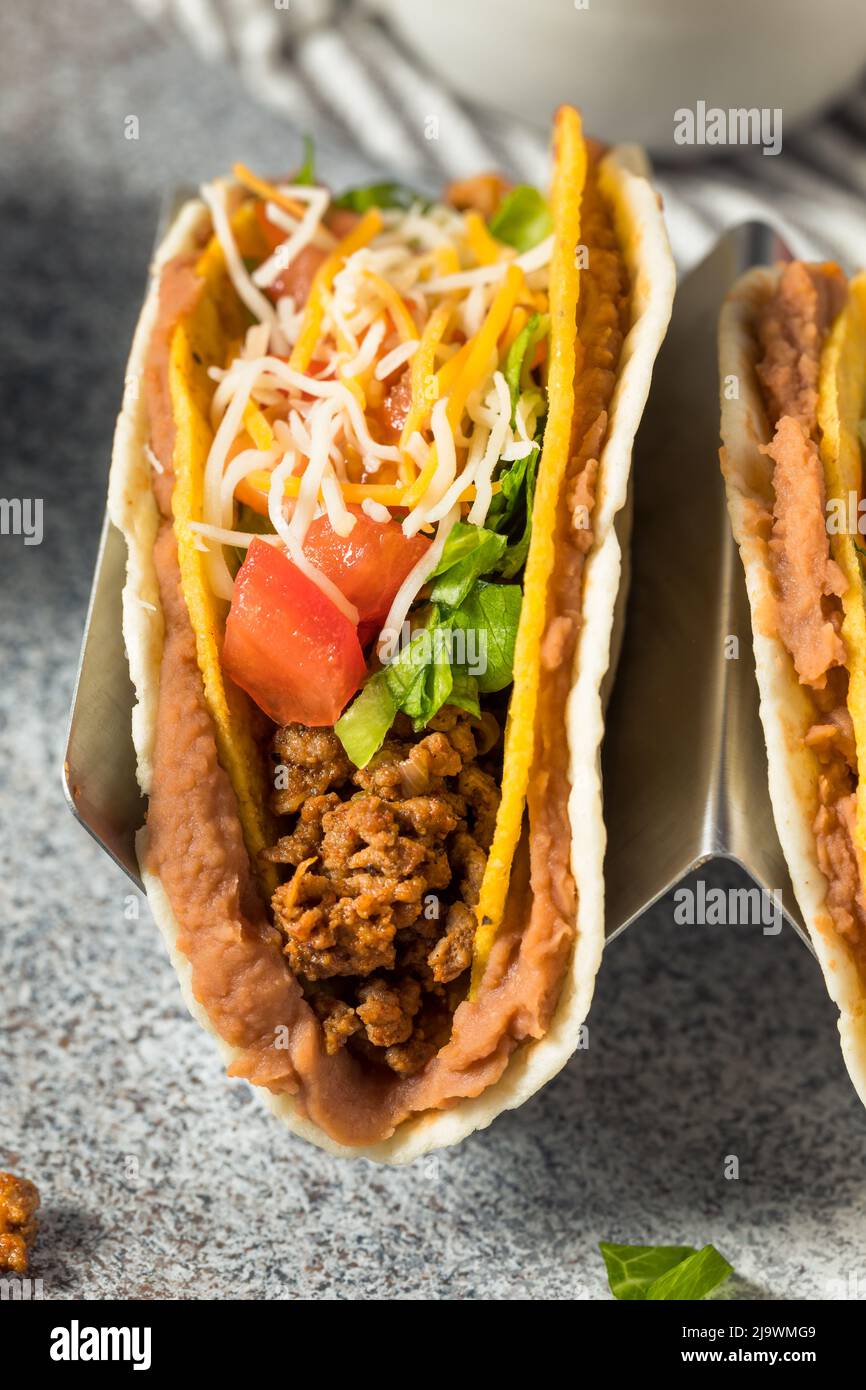 Homemade Double Stuffed Beef Tacos with Hard and Soft Shells with ...