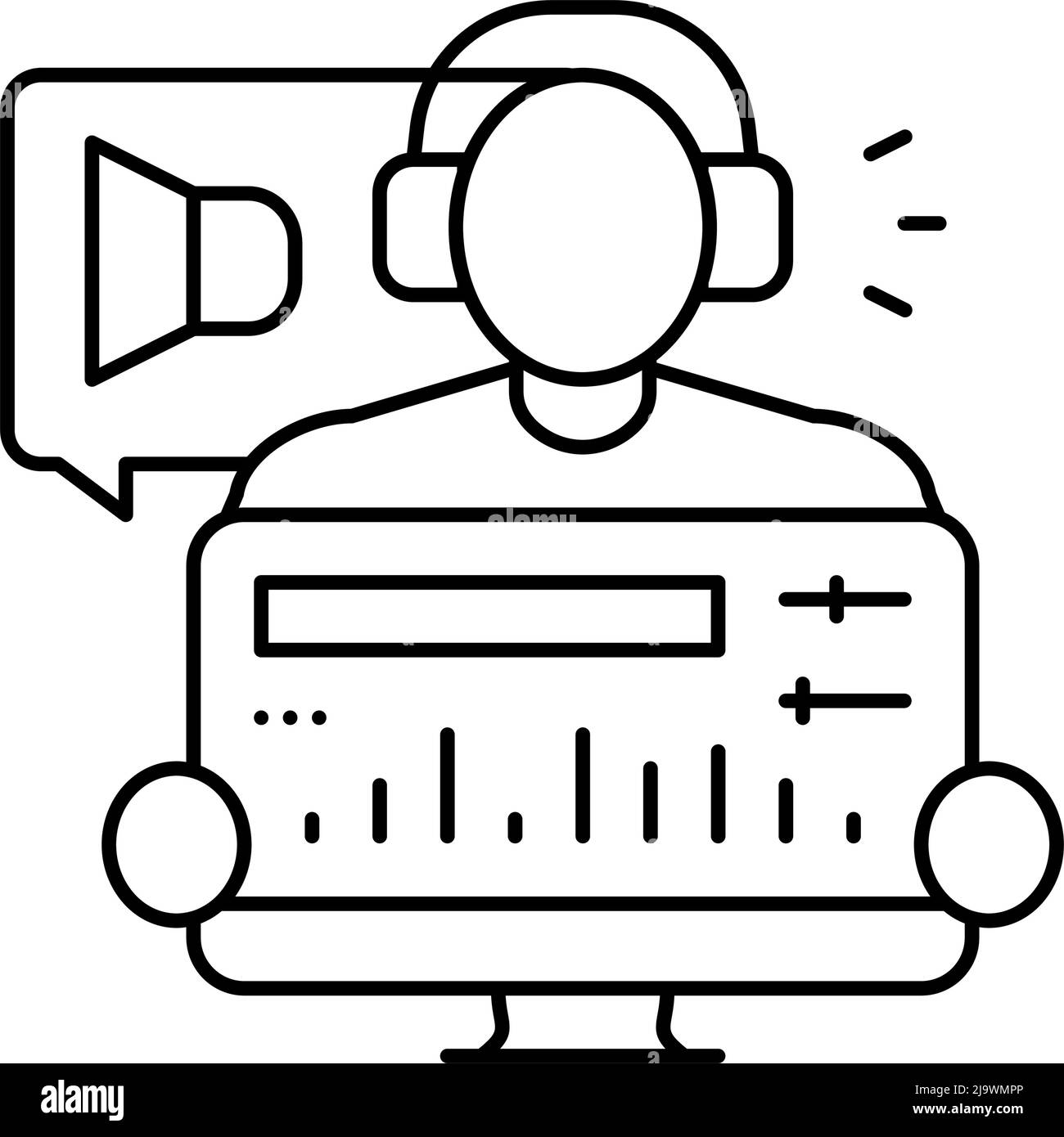 audio editor line icon vector illustration Stock Vector Image & Art - Alamy