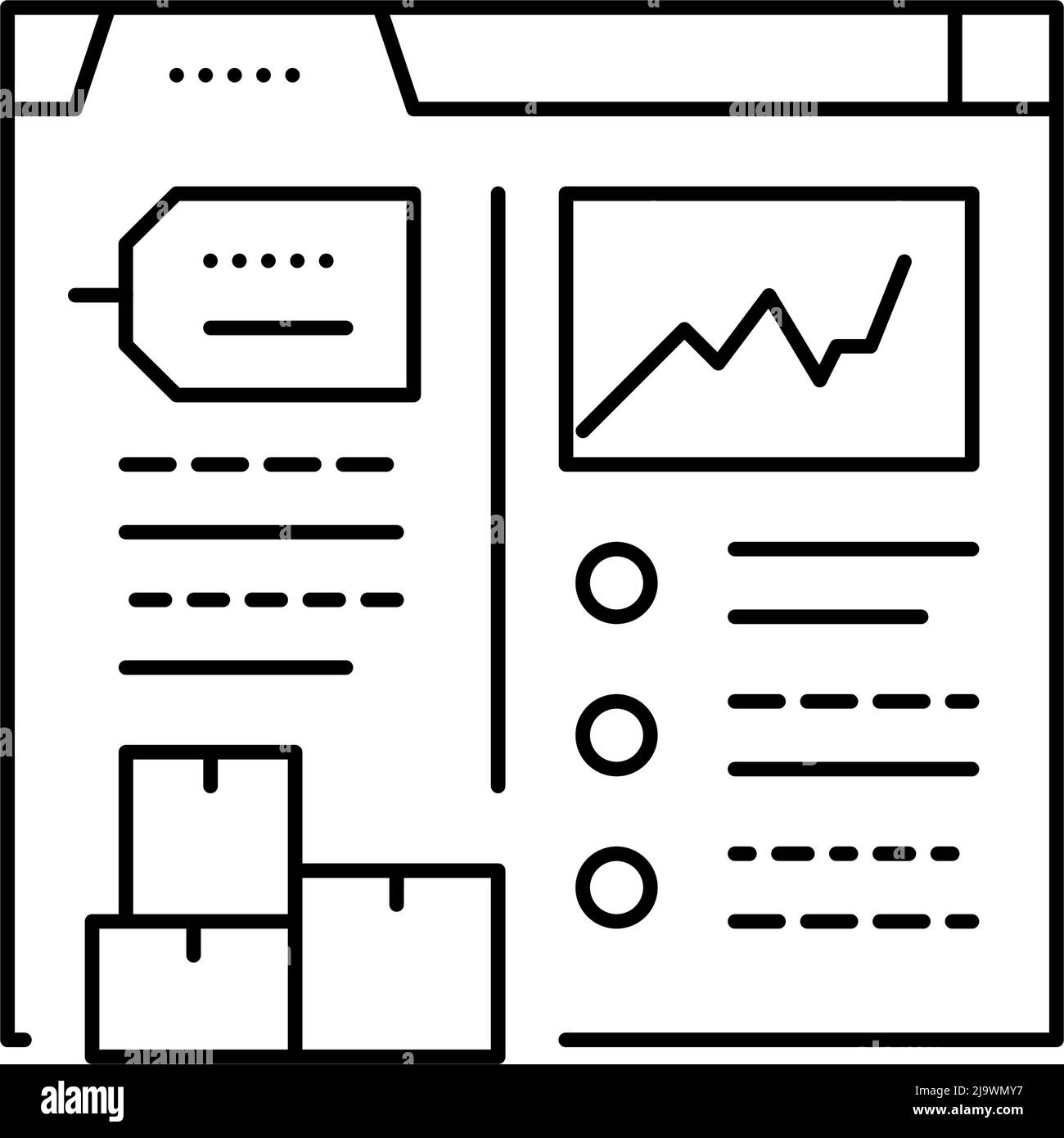 stock levels report line icon vector illustration Stock Vector Image ...