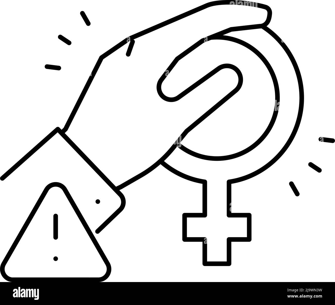Harassment Female Line Icon Vector Illustration Stock Vector Image