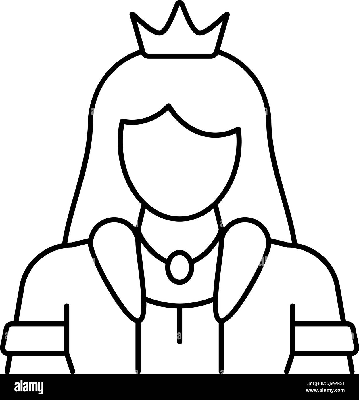 princess fairy tale line icon vector illustration Stock Vector Image ...