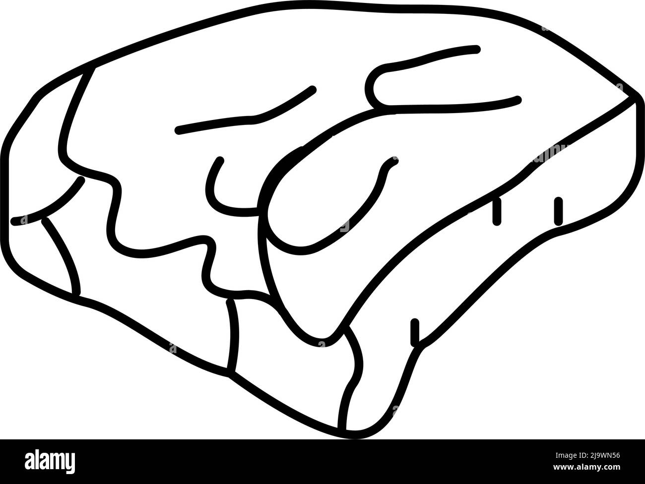 short plate with beef meat line icon vector illustration Stock Vector ...