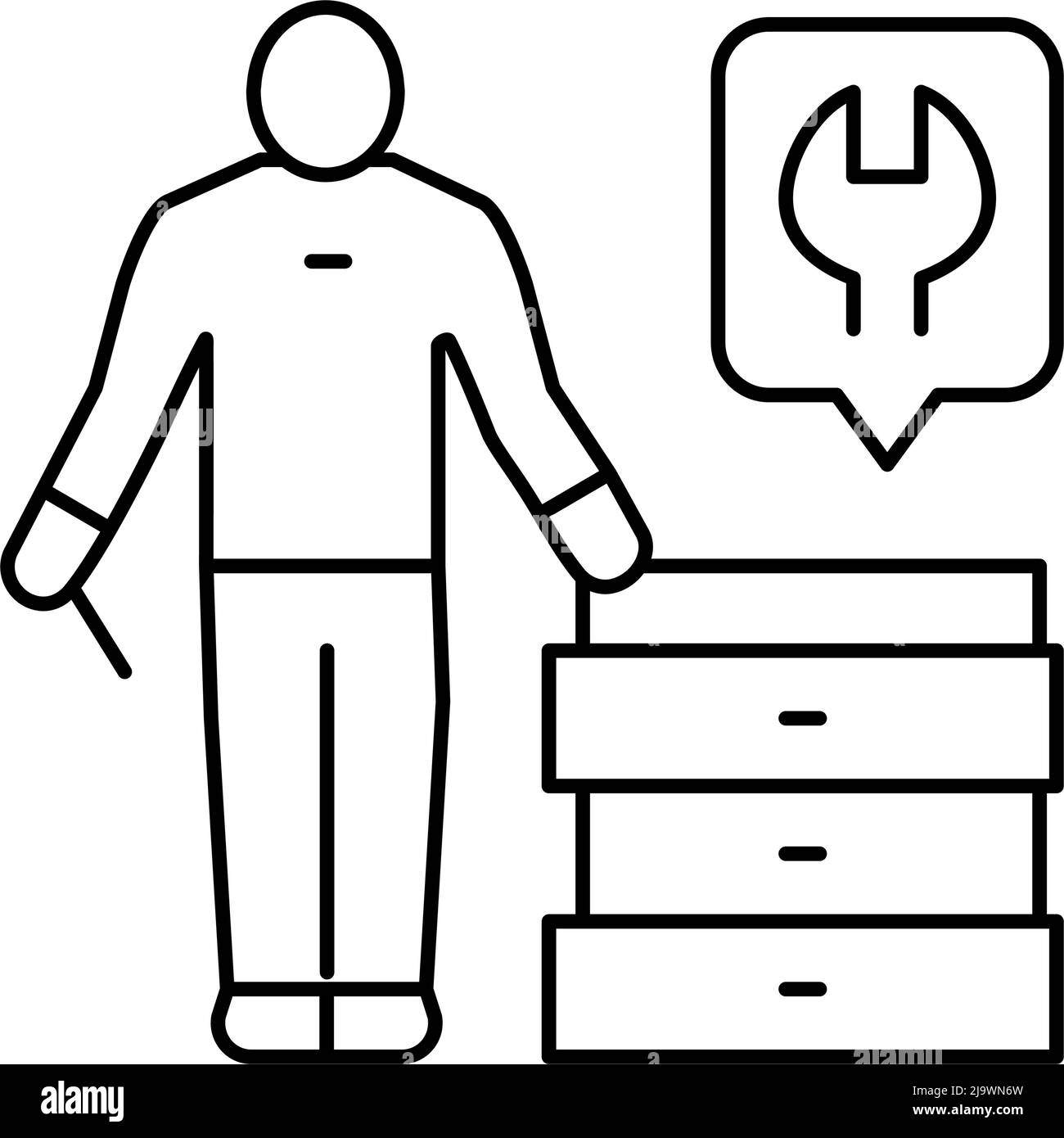 furniture assembler line icon vector illustration Stock Vector Image ...