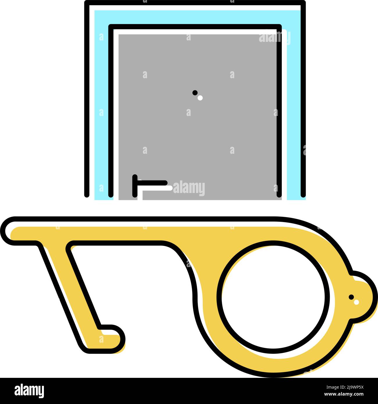 door handle contactless color icon vector illustration Stock Vector ...