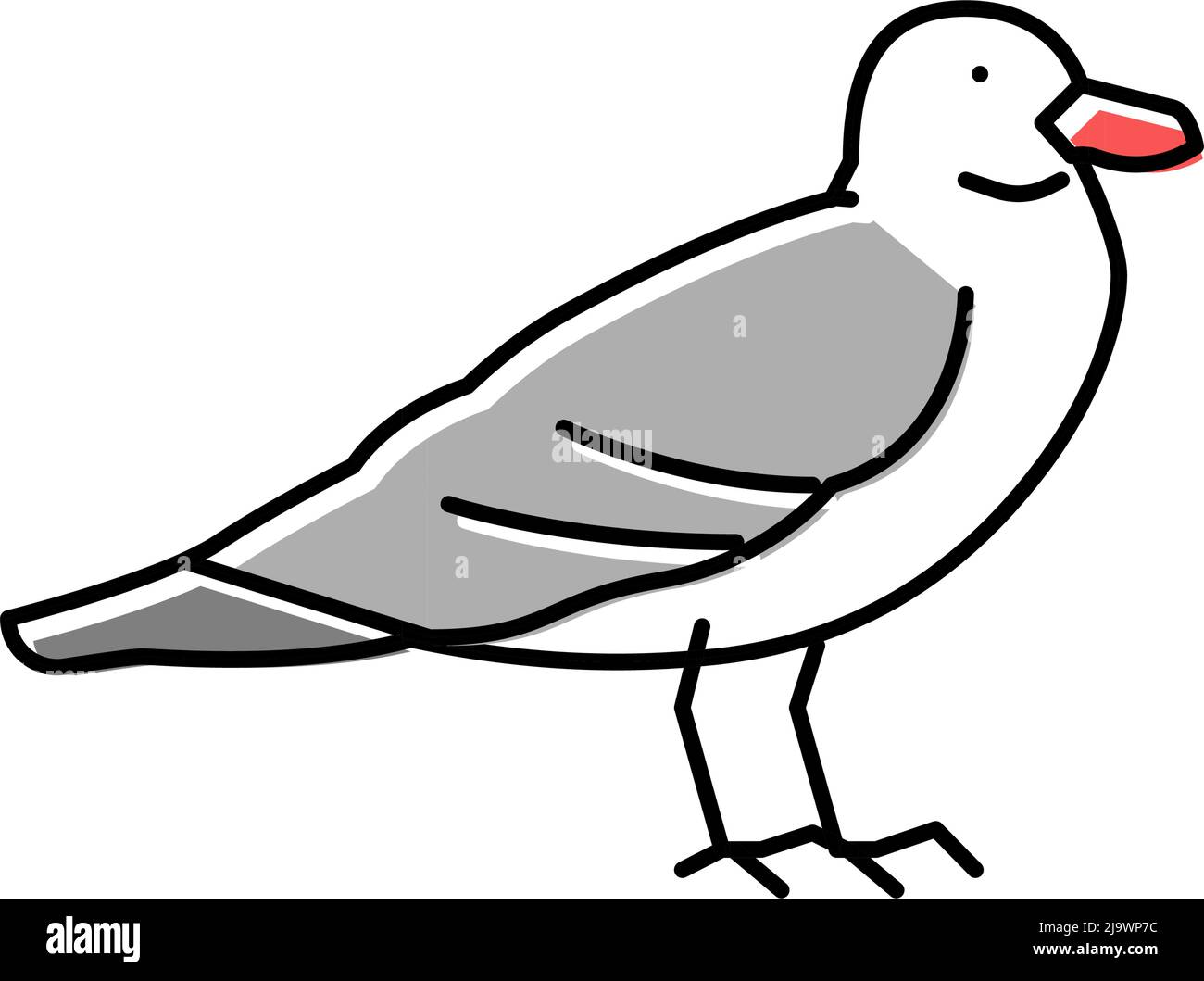 seagull bird color icon vector illustration Stock Vector Image & Art ...