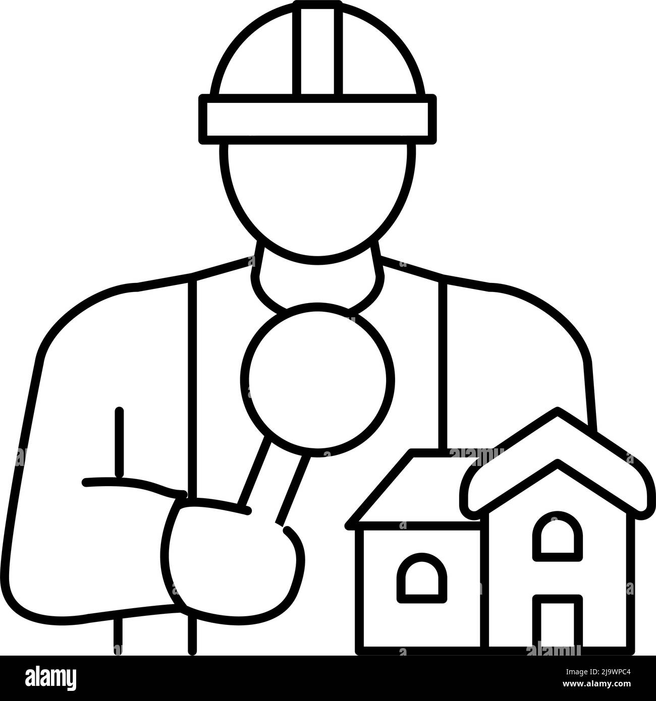 home inspector line icon vector illustration Stock Vector Image & Art ...