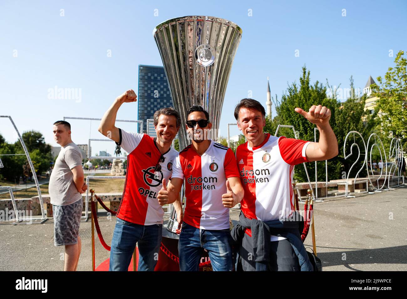 TIRANA, ALBANIA - MAY 25: Supporters of Feyenoord ahead of the UEFA ...
