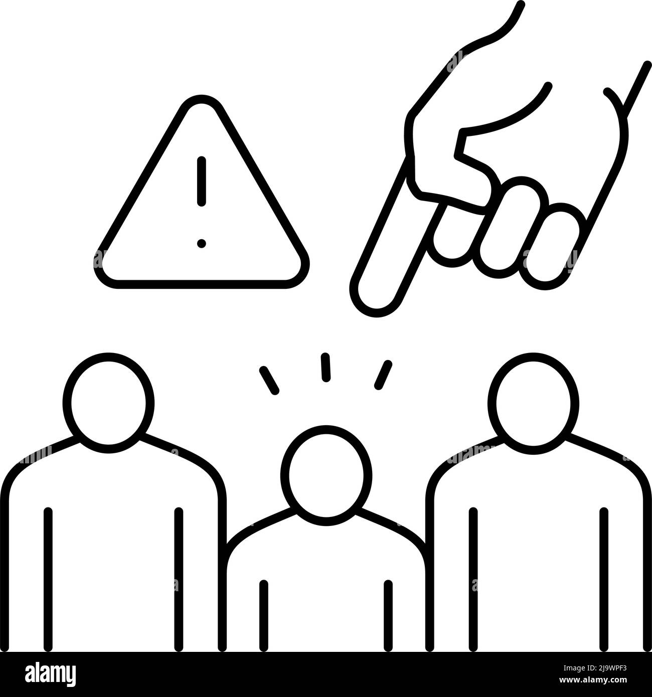 discrimination social problem line icon vector illustration Stock ...