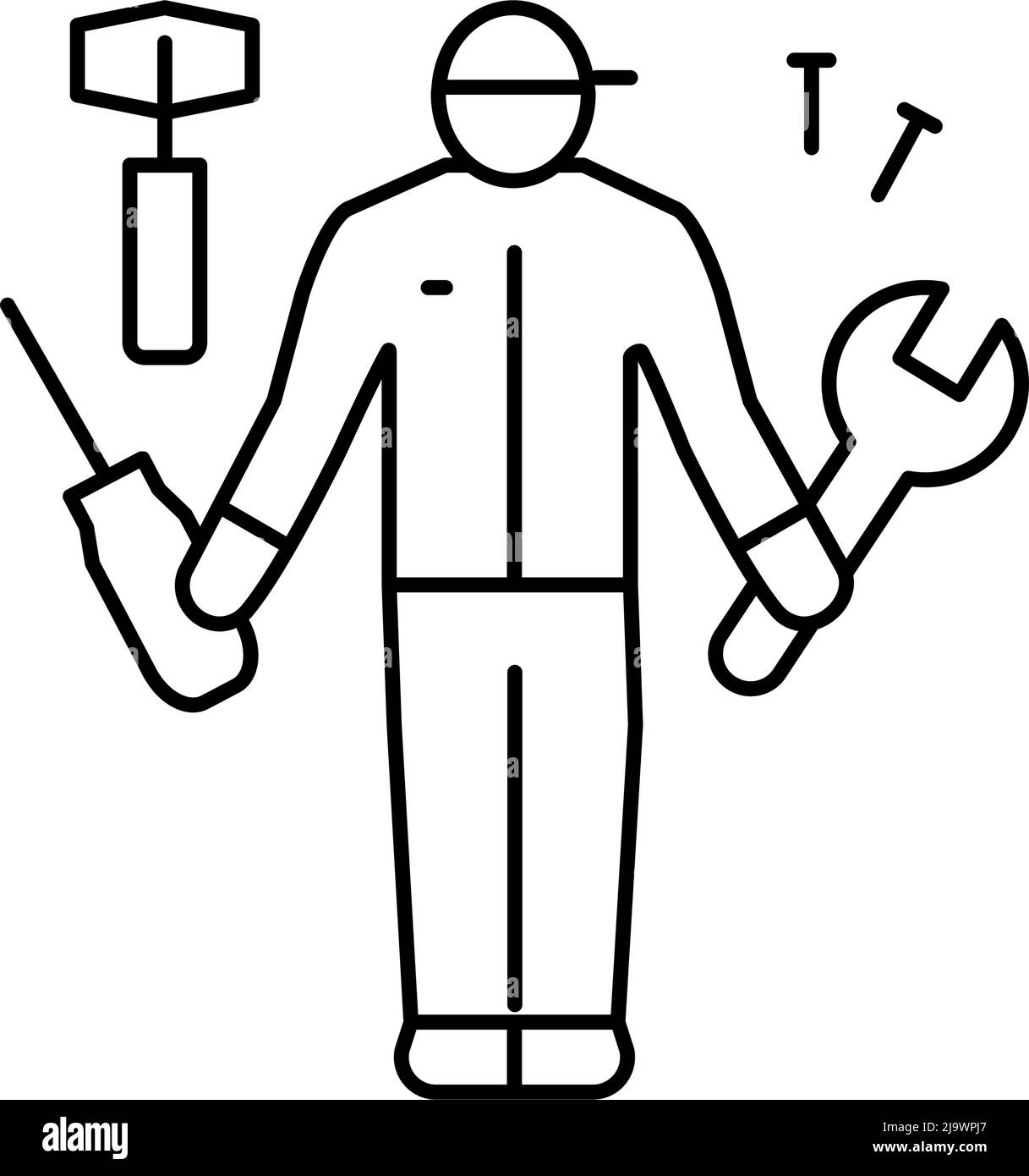 Worker fixing window Black and White Stock Photos & Images - Alamy