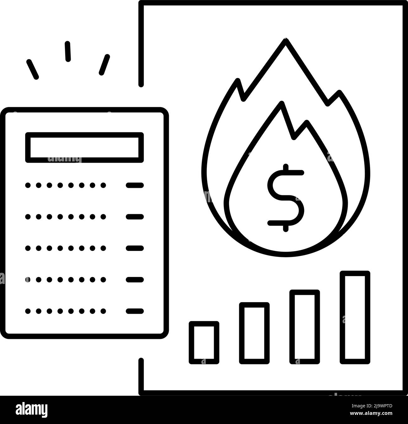 calculator inflation line icon vector illustration Stock Vector Image ...