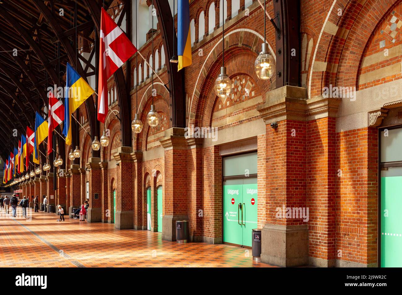 Denmark stands with Ukraine. Danish flags alongside Ukrainian flags in ...