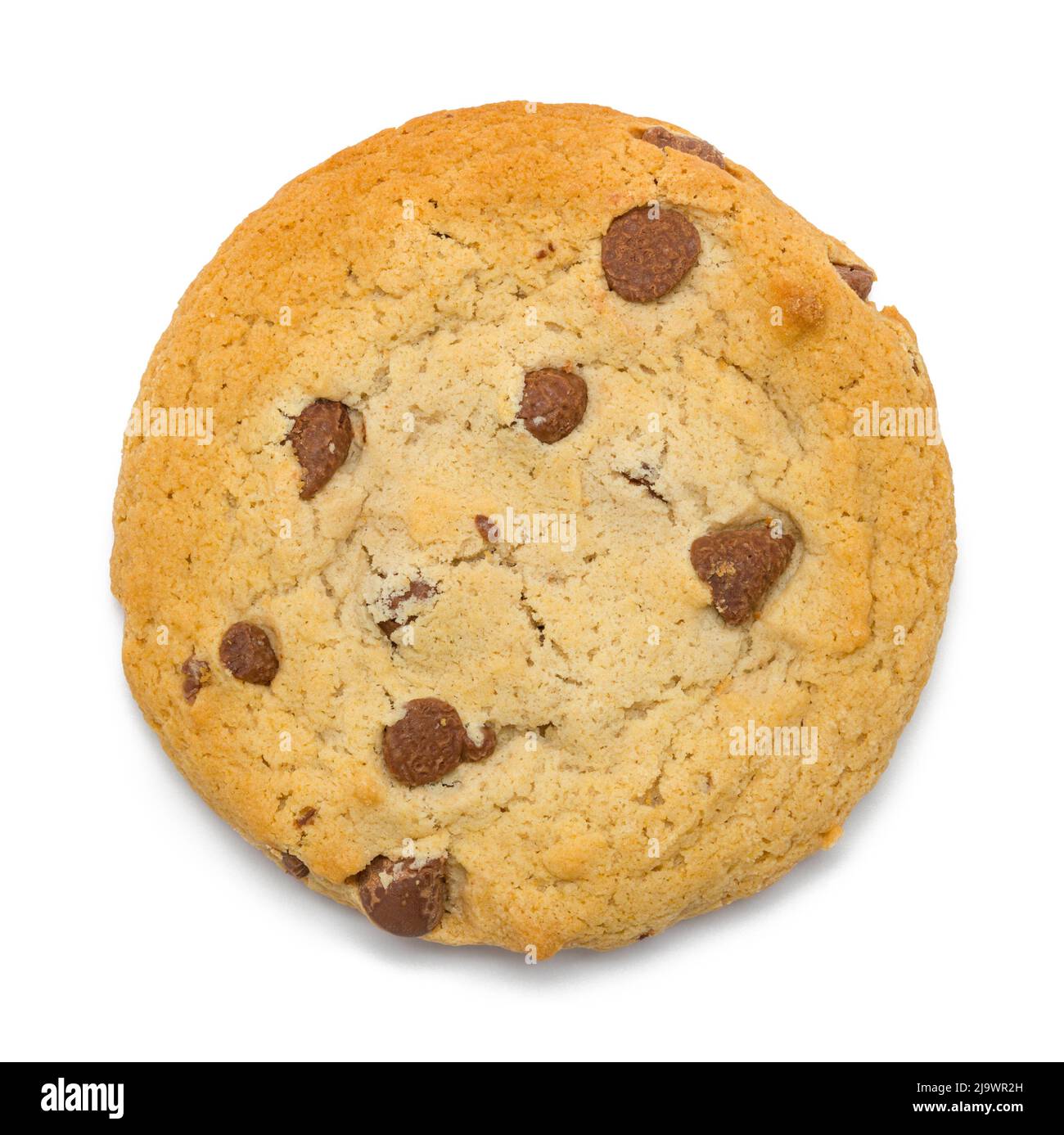 Single Chocolate Chip Cookie Top View Cut Out Stock Photo - Alamy