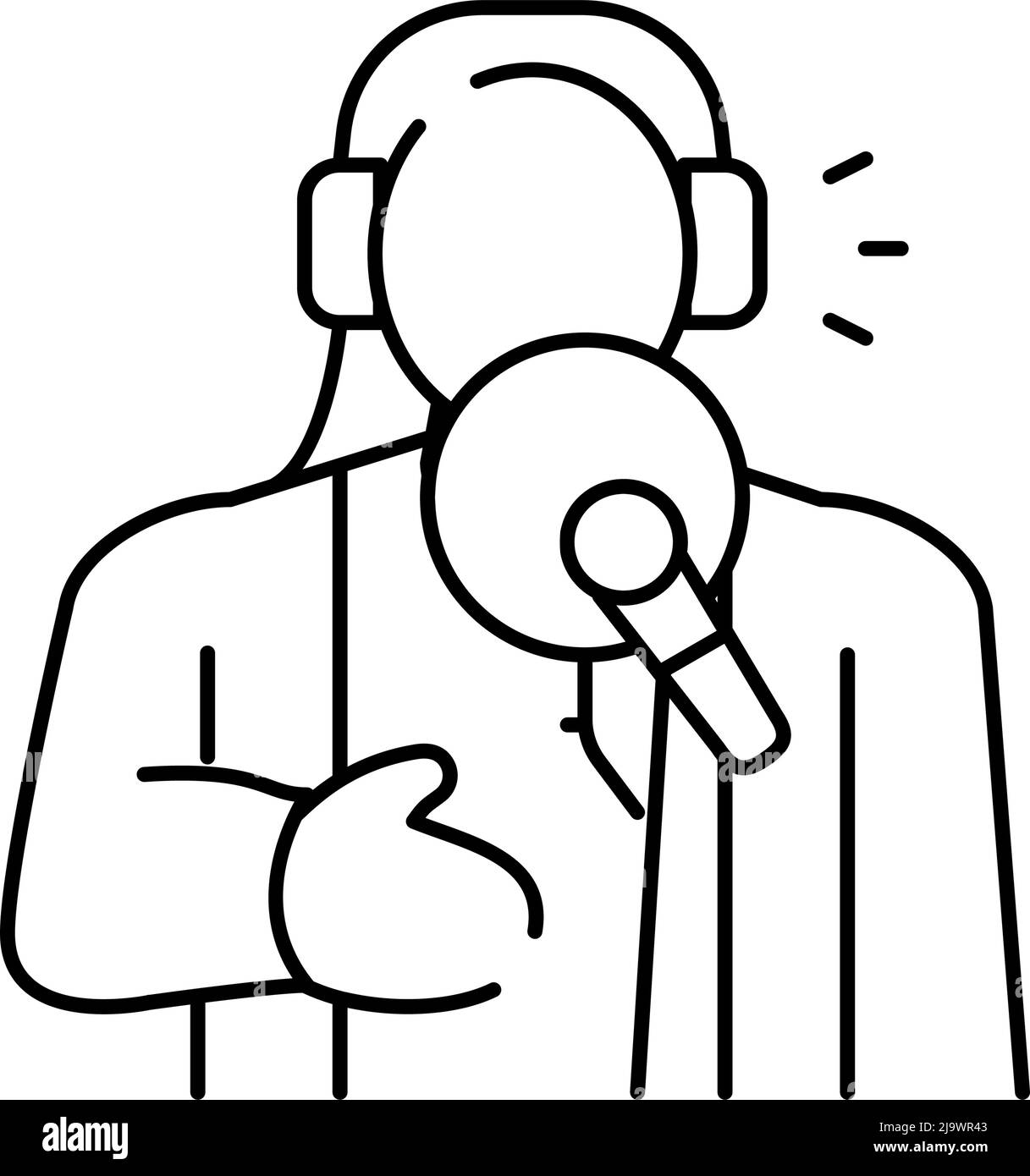 voiceover artist line icon vector illustration Stock Vector Image & Art ...