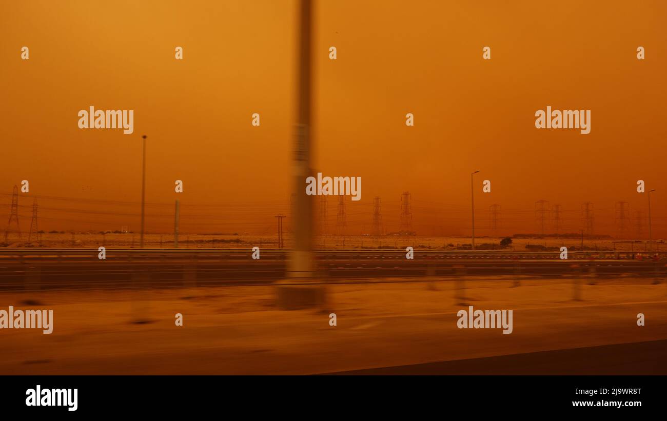 Sand storm in May 2022. Kuwait Desert Stock Photo - Alamy