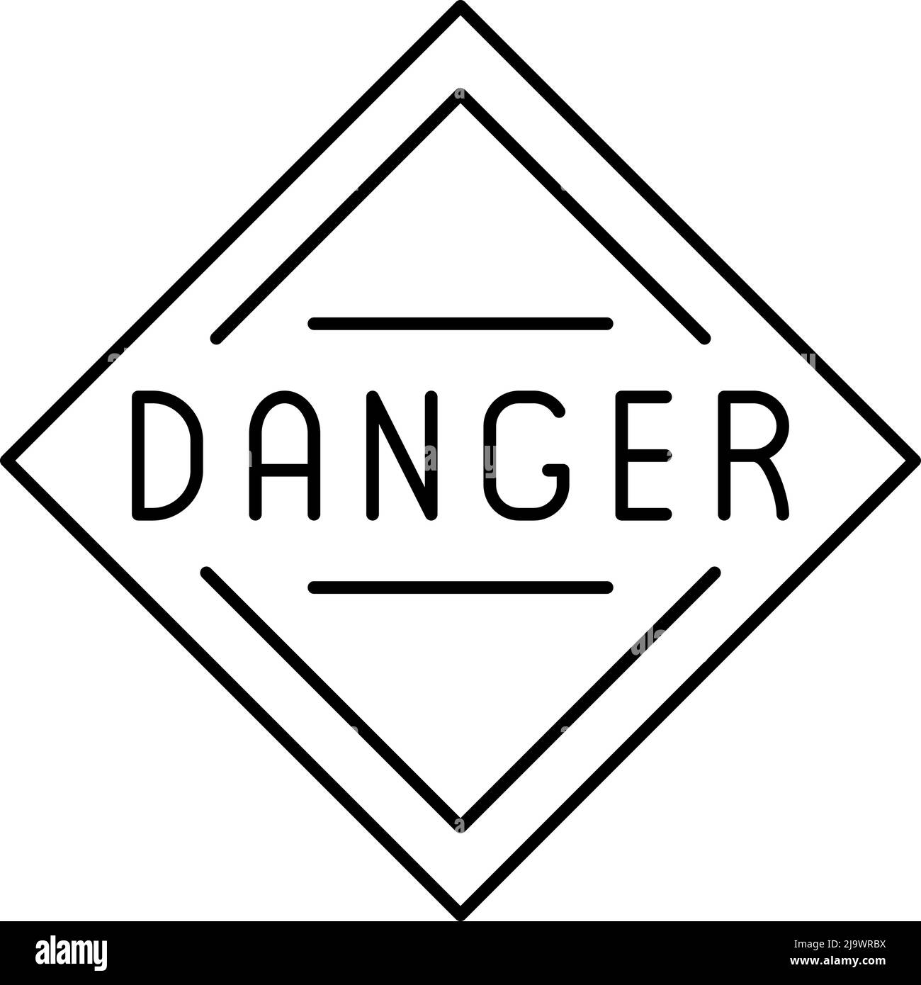 danger sign line icon vector illustration Stock Vector Image & Art - Alamy