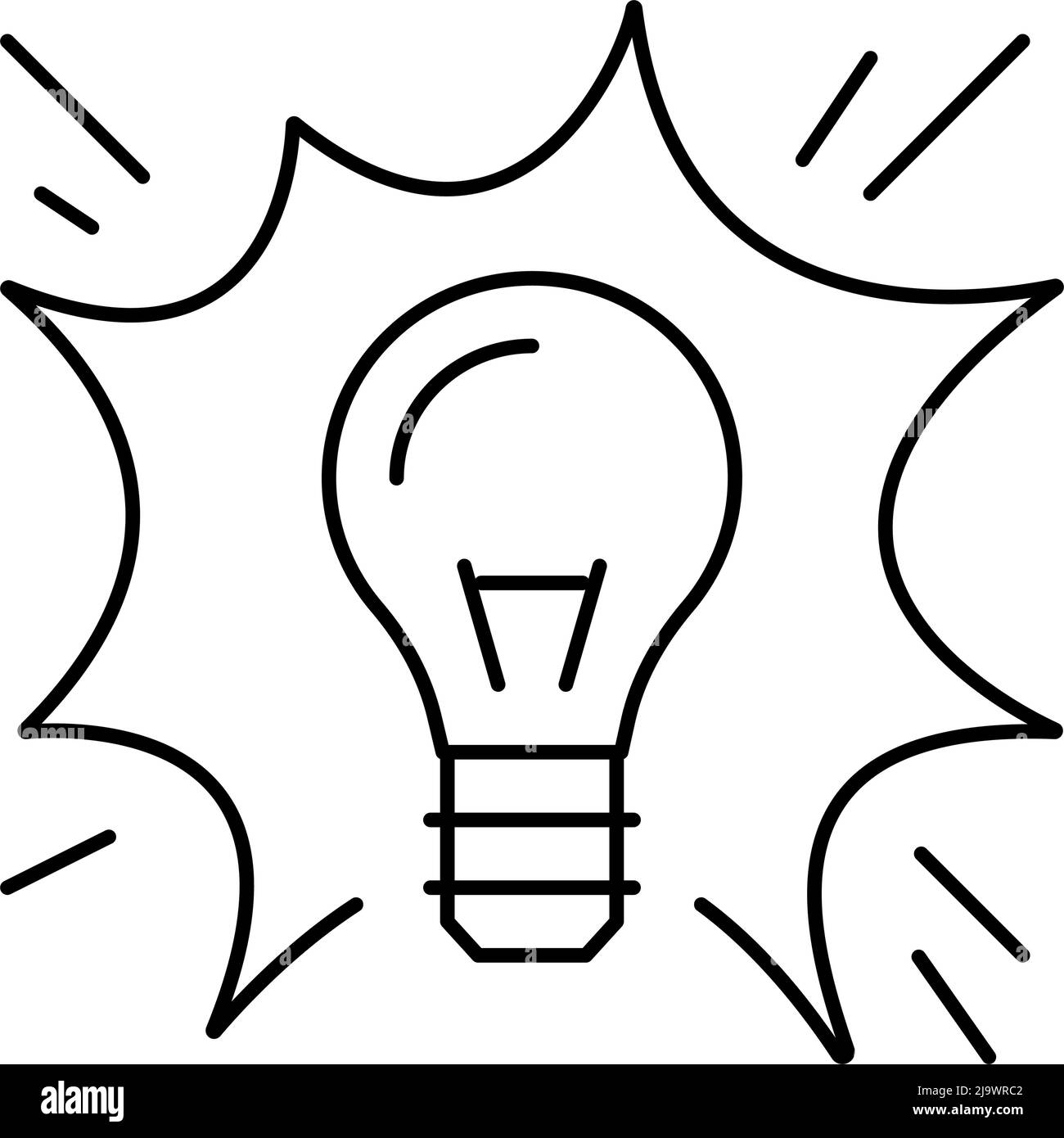 bright light bulb line icon vector illustration Stock Vector Image ...