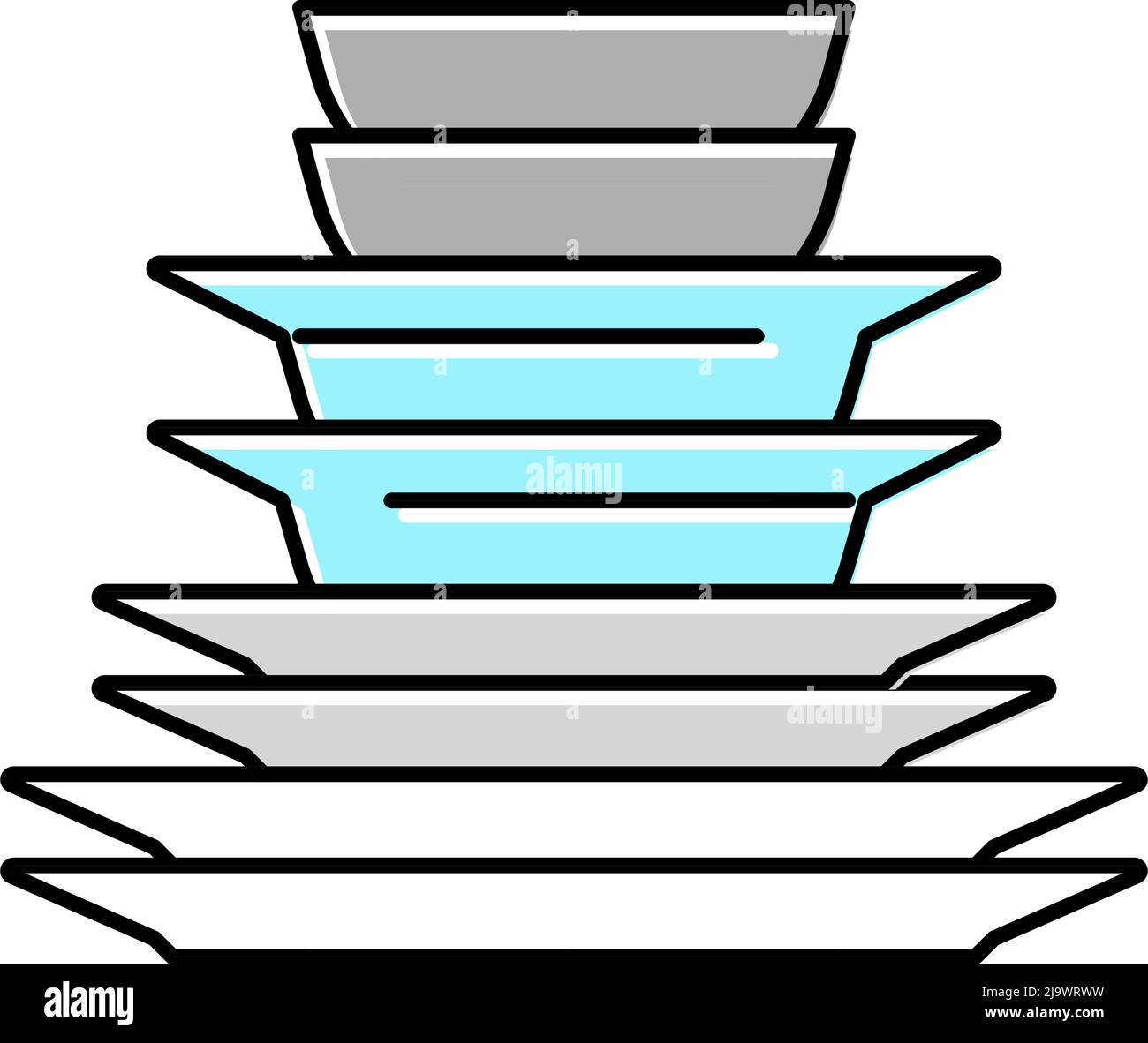 Tableware icon plates fork spoon hi-res stock photography and images ...