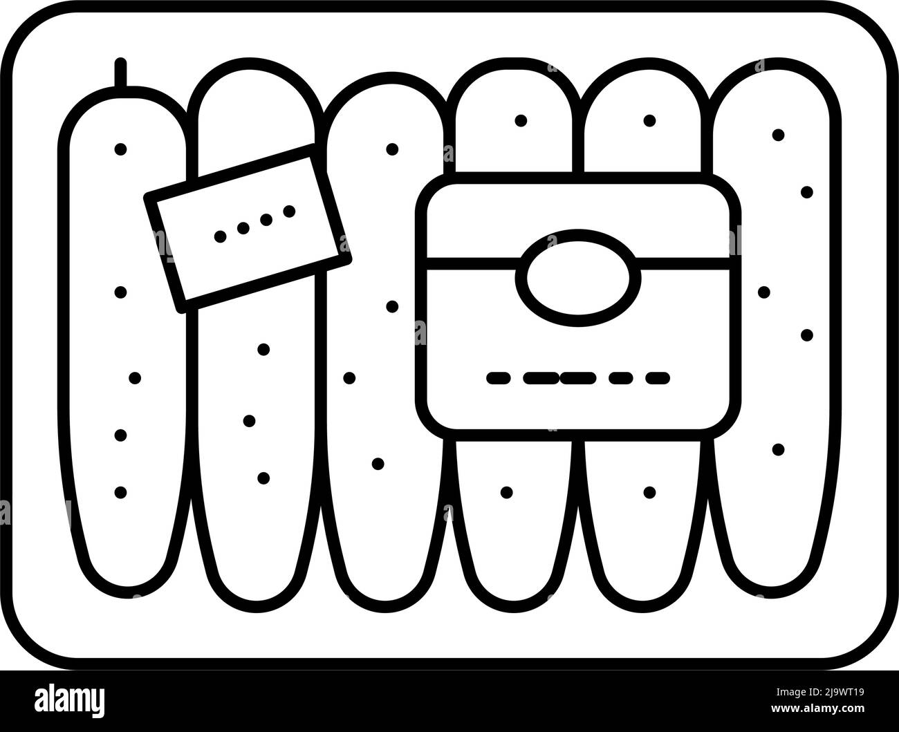 pack of cucumber line icon vector illustration Stock Vector Image & Art ...