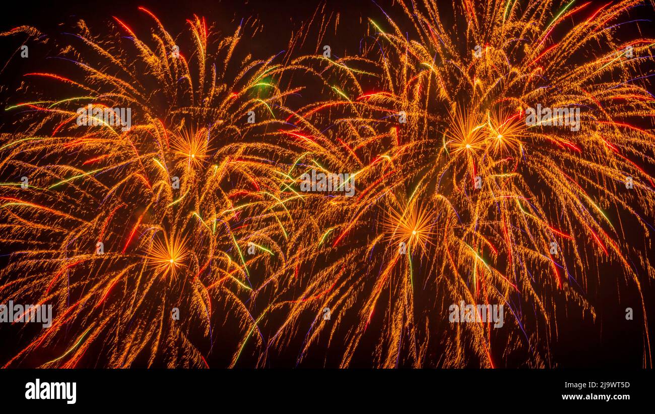 Fireworks against dark sky celebrating hi-res stock photography and ...