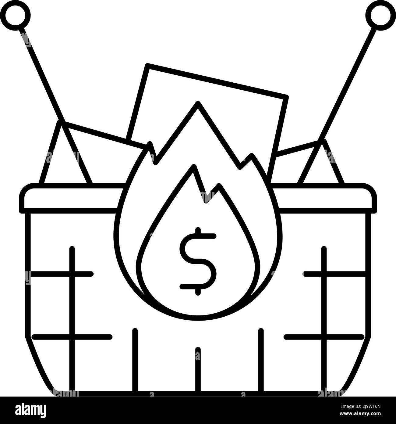 food asset inflation line icon vector illustration Stock Vector Image ...