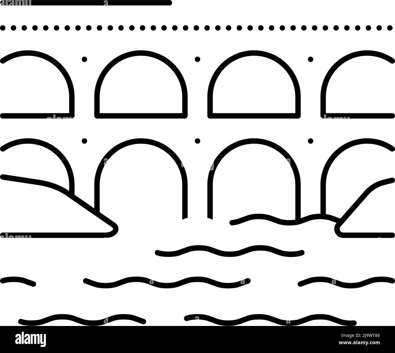 aqueduct construction line icon vector illustration Stock Vector Image ...