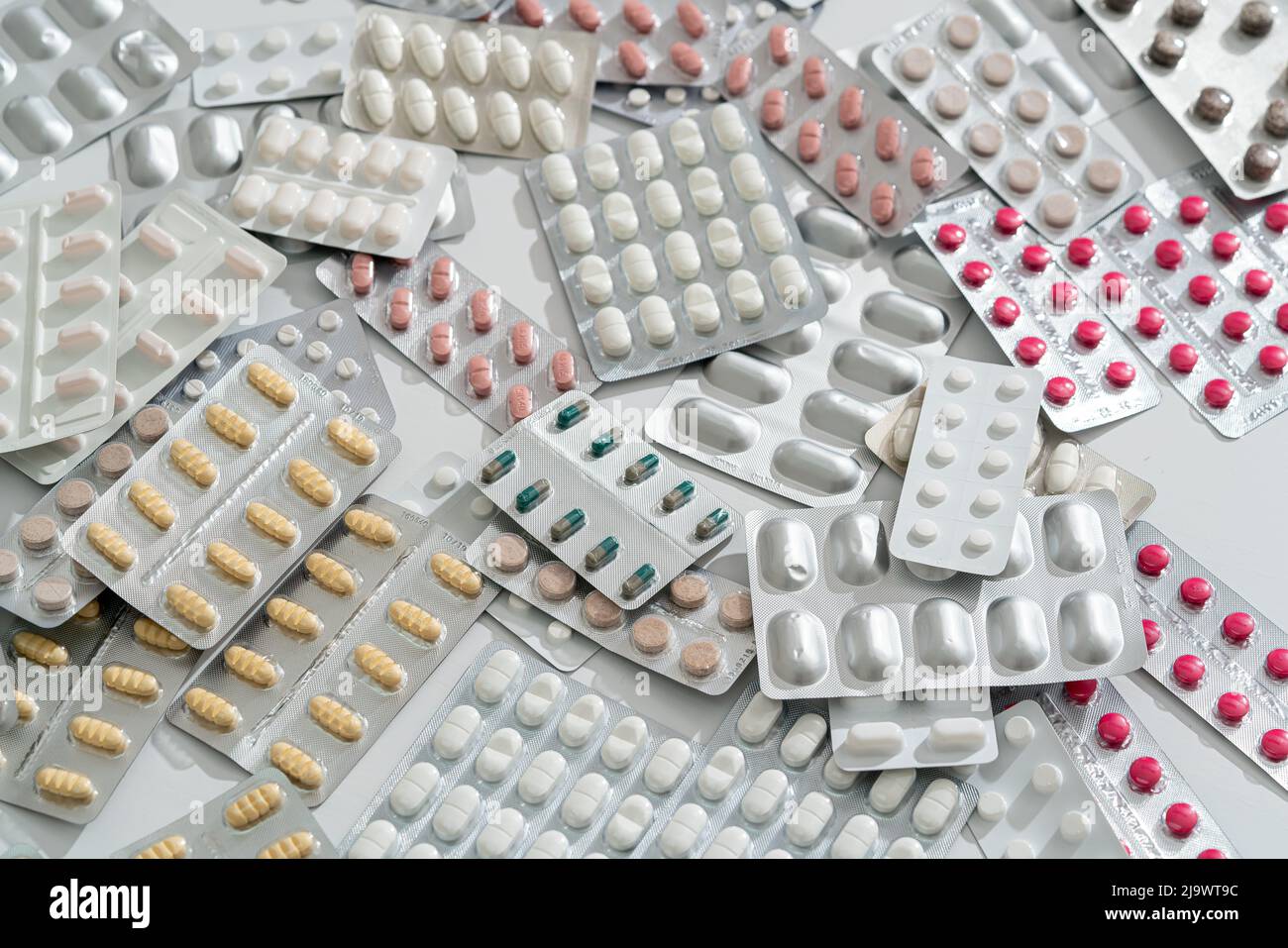 tablets in foil pack for capsule and tablets pills Stock Photo - Alamy