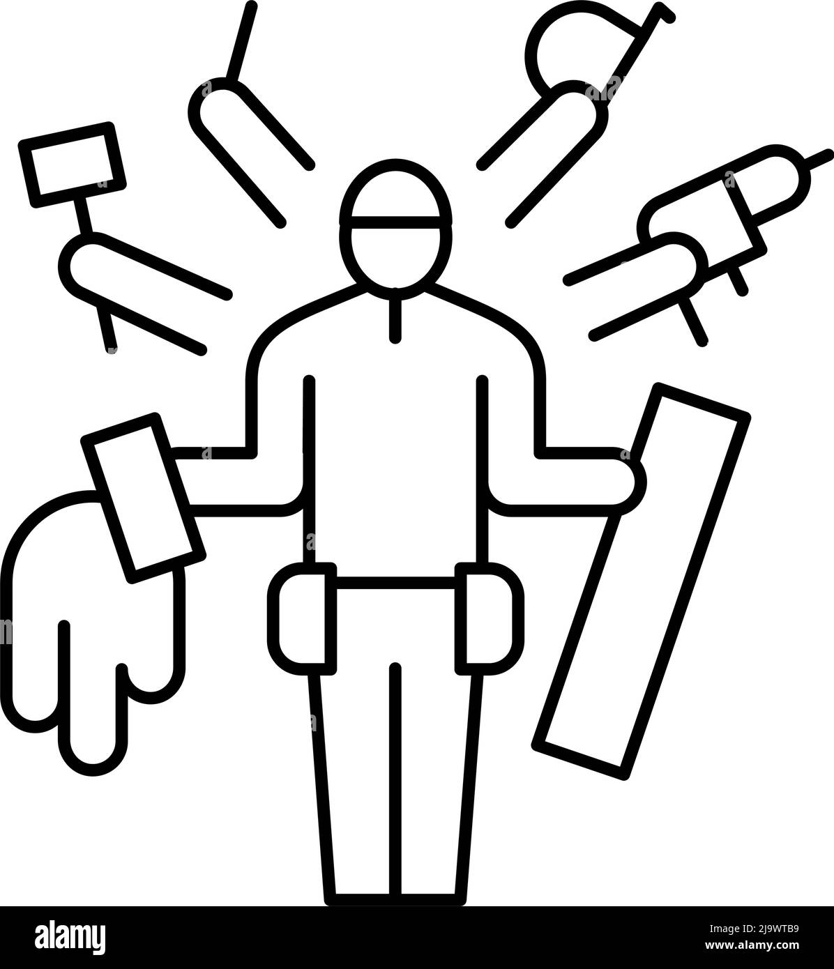 handyman business line icon vector illustration Stock Vector Image ...