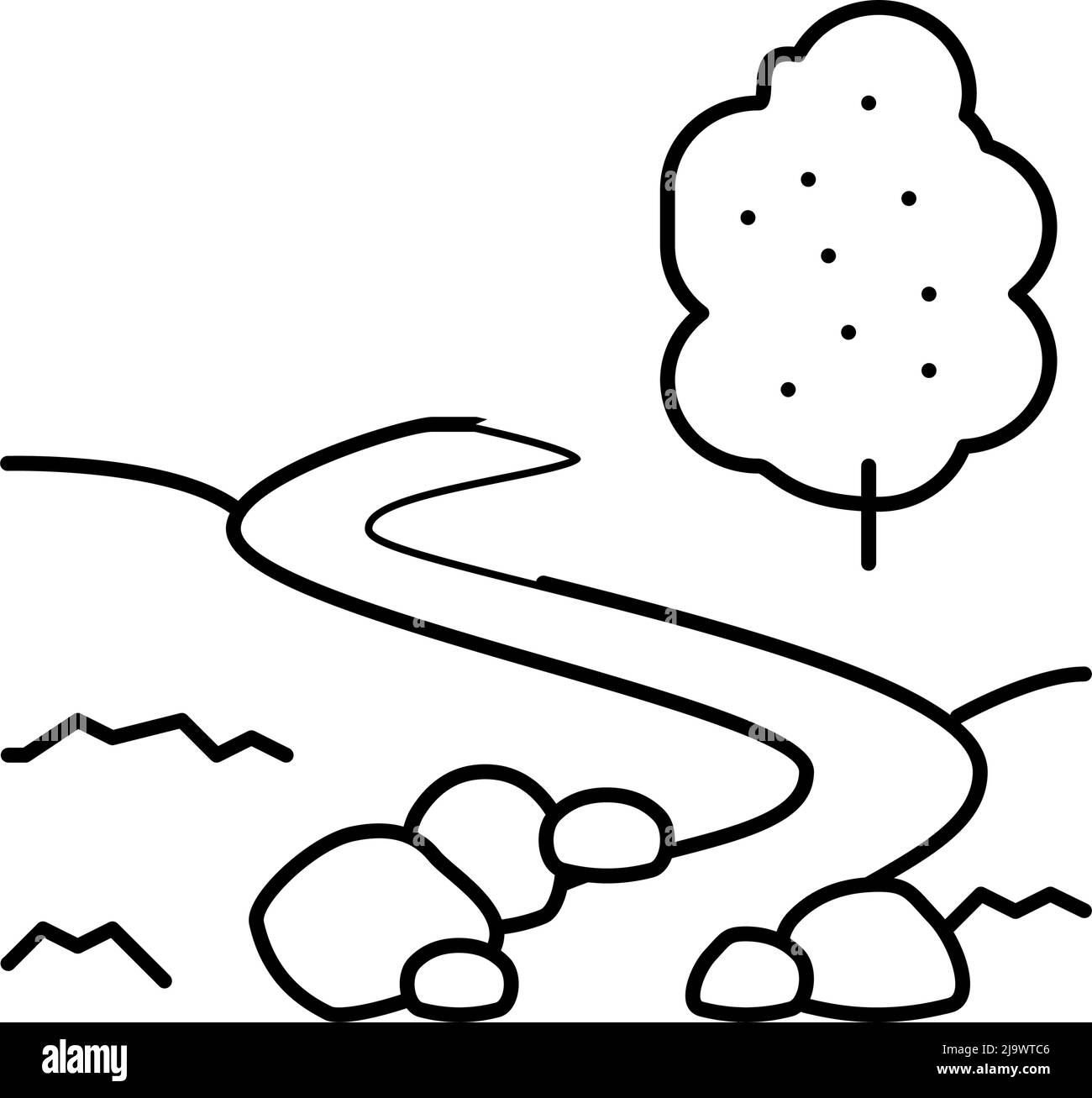 river on meadow line icon vector illustration Stock Vector Image & Art ...